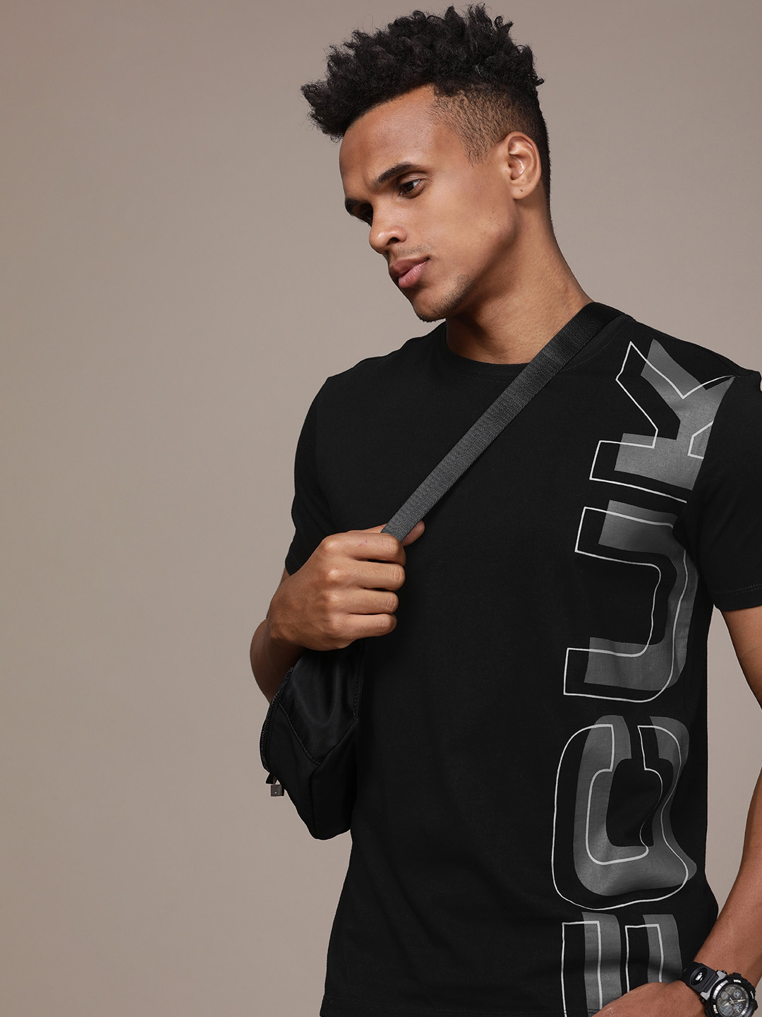 Buy FCUK Brand Logo Printed Pure Cotton T Shirt - Tshirts for Men ...