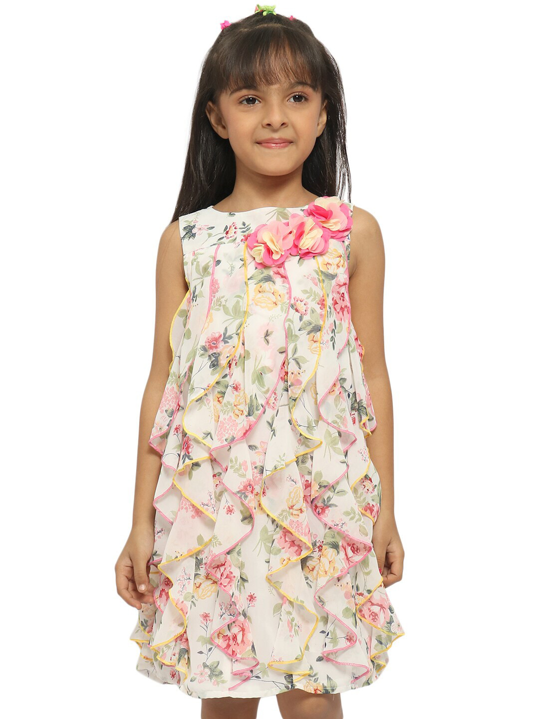 Buy Nauti Nati Girls Floral Printed Georgette A Line Dress - Dresses ...