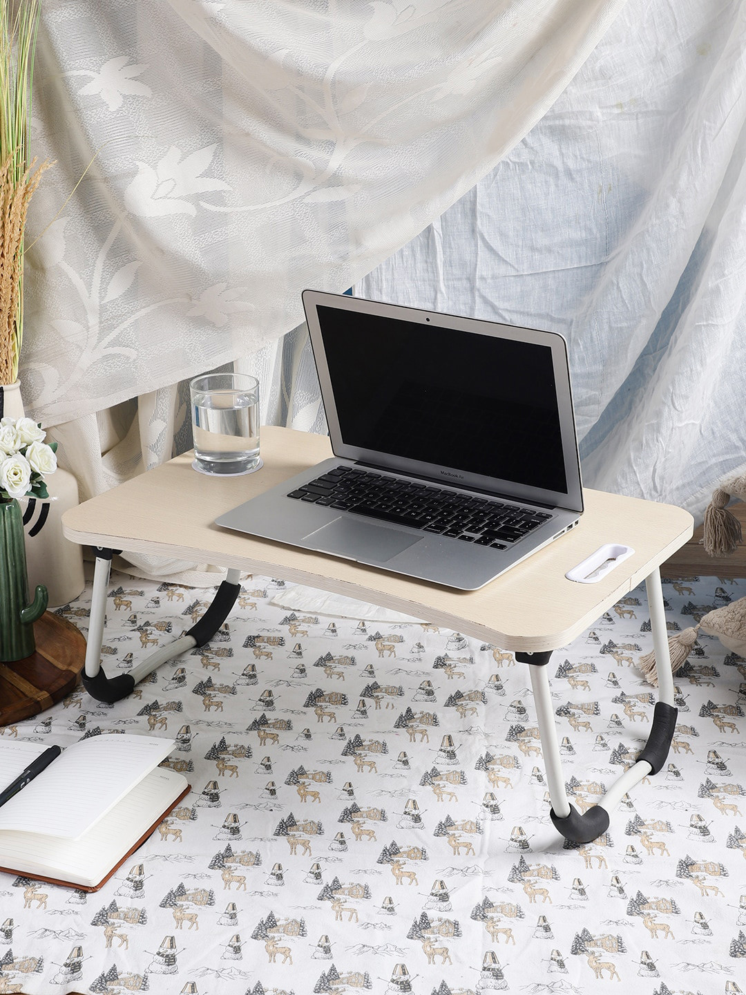 Buy CDI Cream Laptop Table With Cup Holder - Laptop Table for Unisex ...