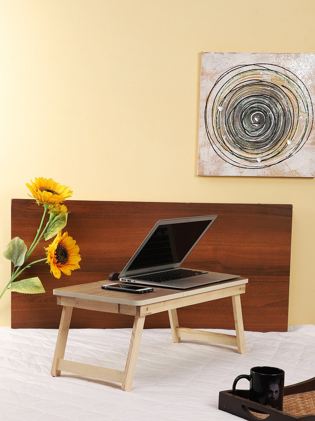 Buy CDI Cream Colored Portable Folding Wooden Laptop Table - Laptop ...