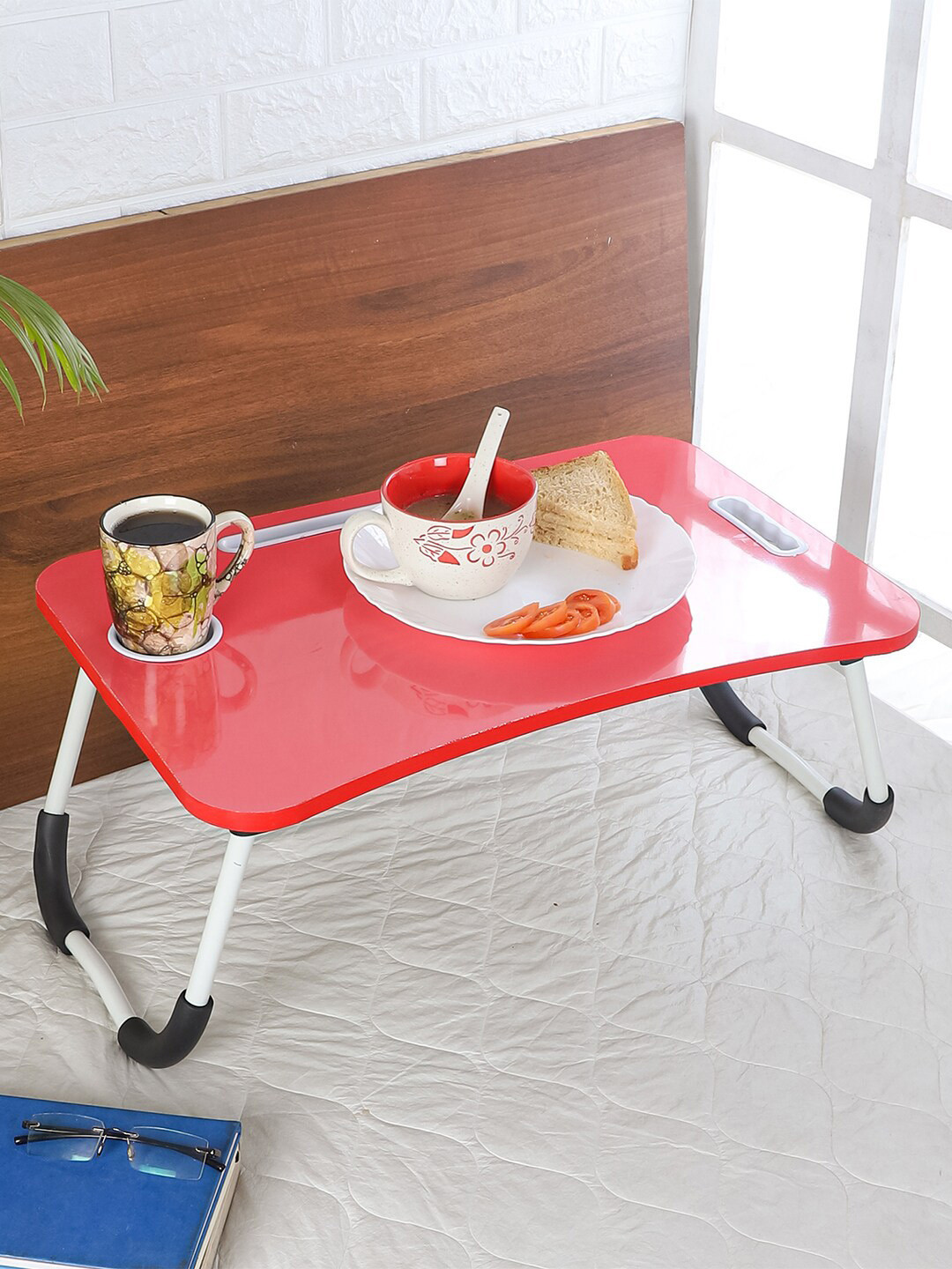 Buy CDI Red Laptop Table With Cup Holder - Laptop Table for Unisex ...