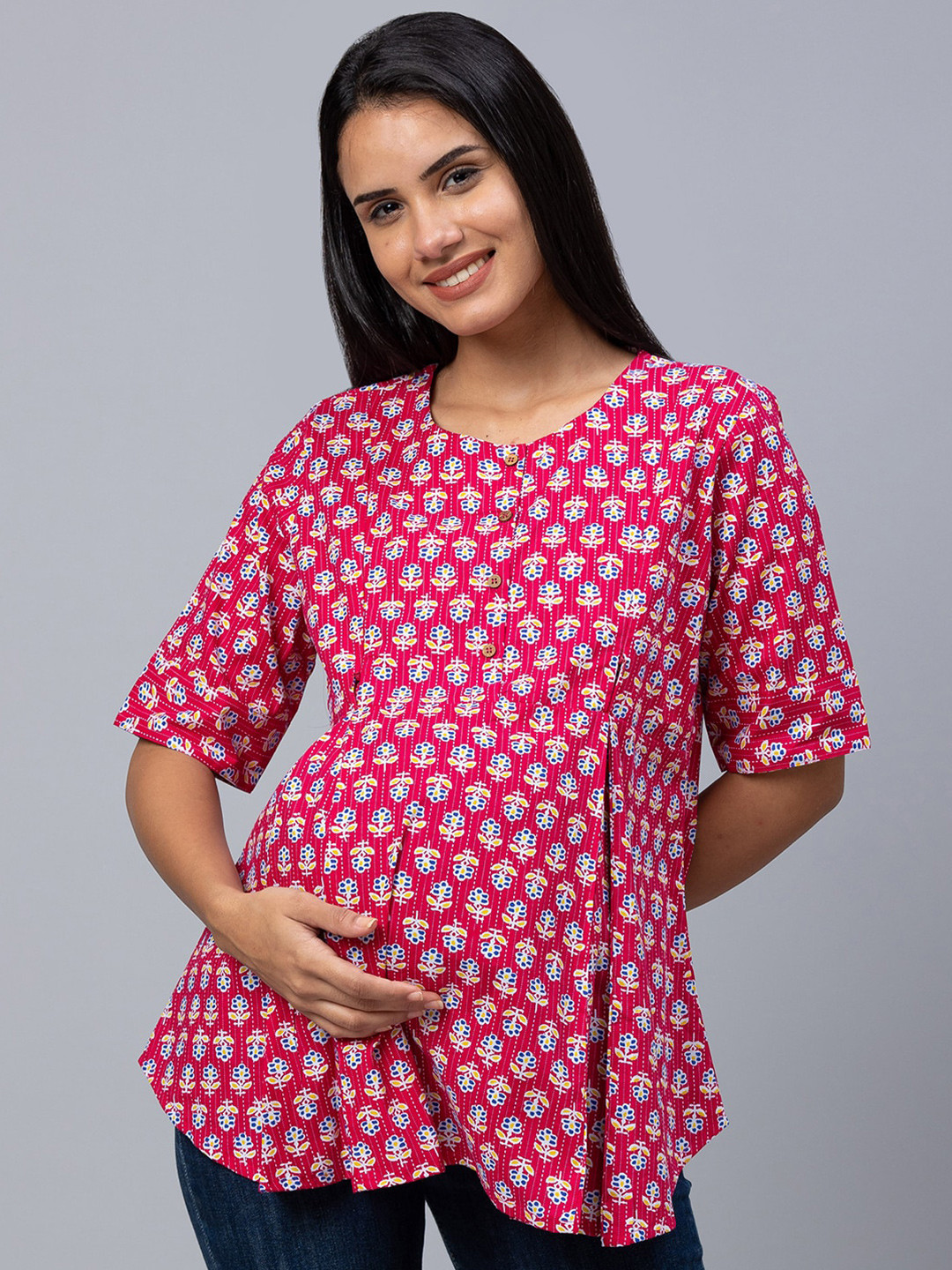 Buy AV2 Floral Printed Pure Cotton Maternity Top - Tops for Women ...