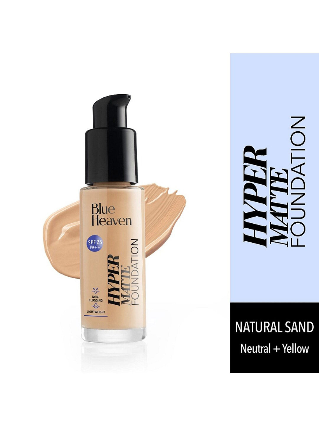 Buy Blue Heaven SPF 25 PA++ Hypermatte Foundation 30 Ml Natural Sand ...
