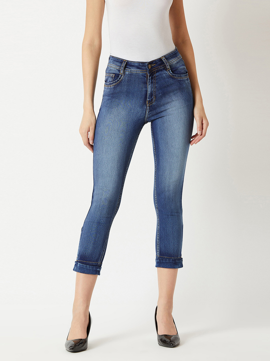 Buy Miss Chase Women Blue Skinny Fit High Rise Clean Look Jeans - Jeans ...