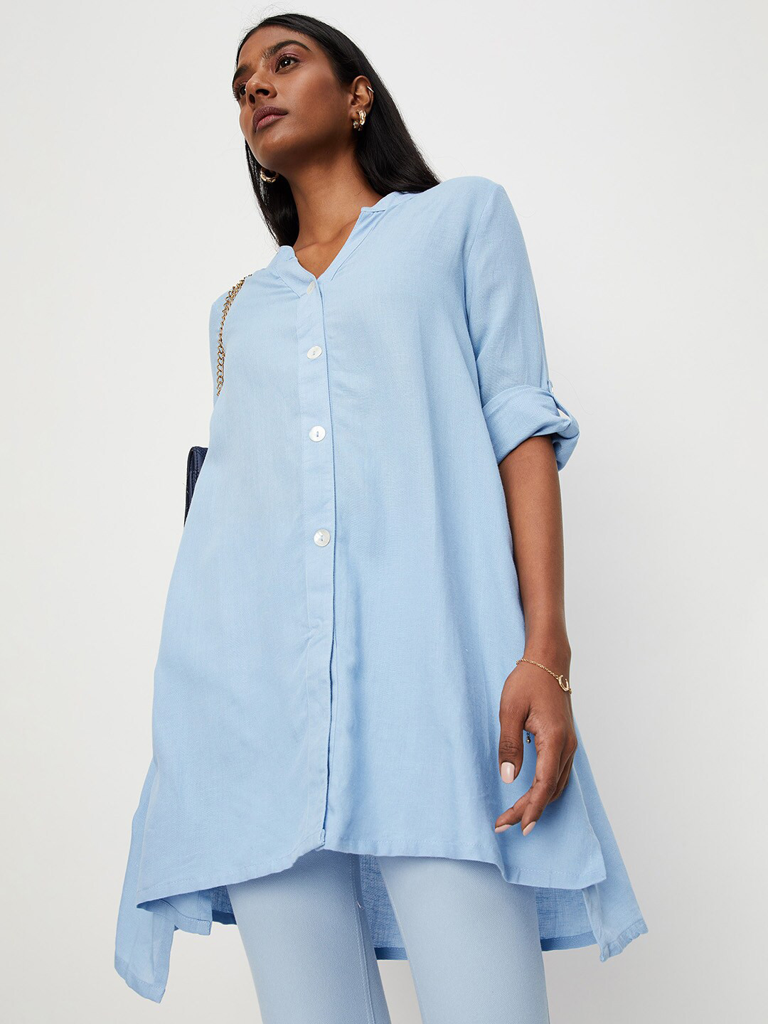 Buy Max Viscose Rayon Mandarin Collar Tunic - Tunics for Women 21266358 ...