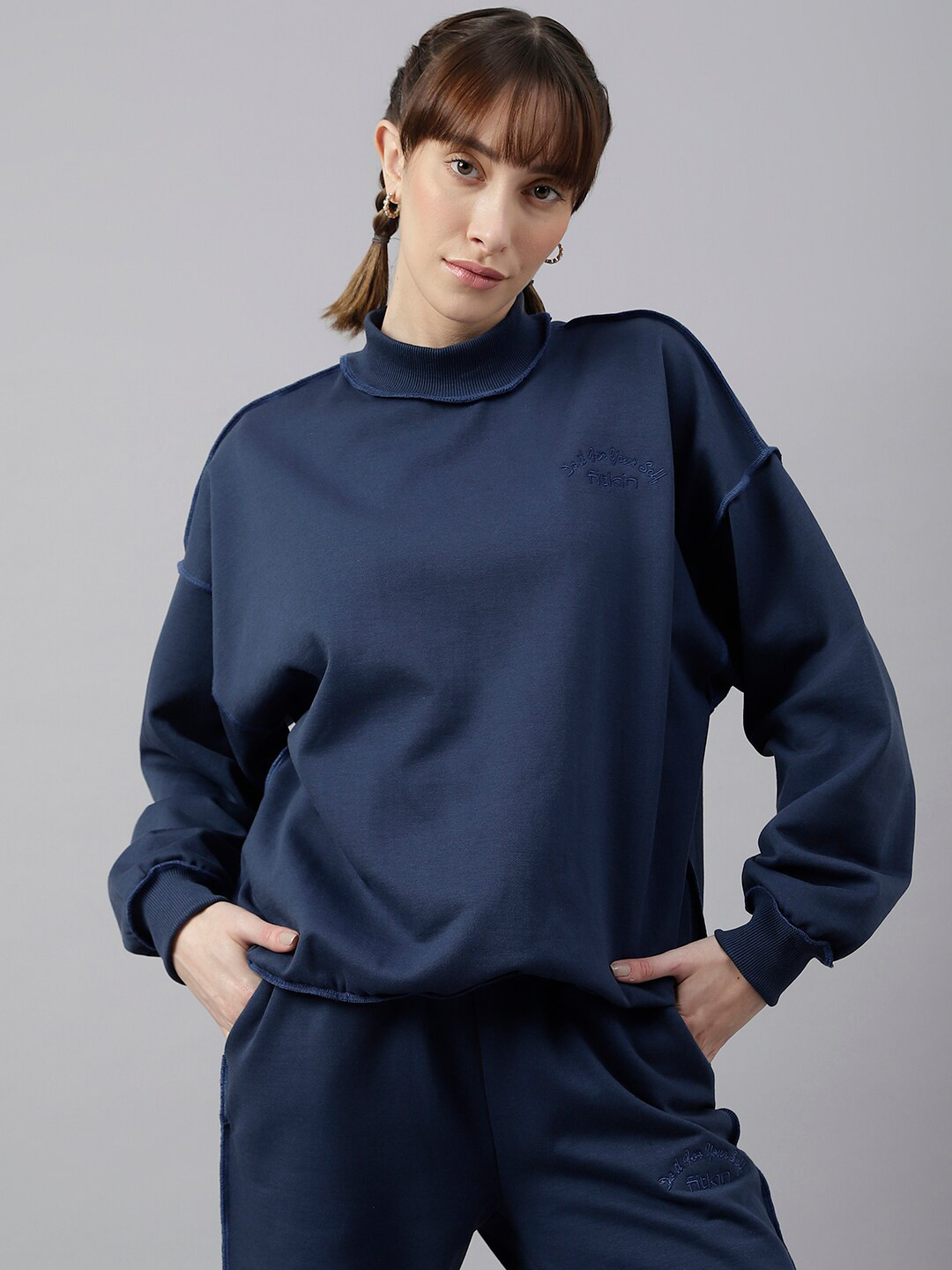 Buy Fitkin Women Oversized Overlock Design Tracksuit - Tracksuits for ...