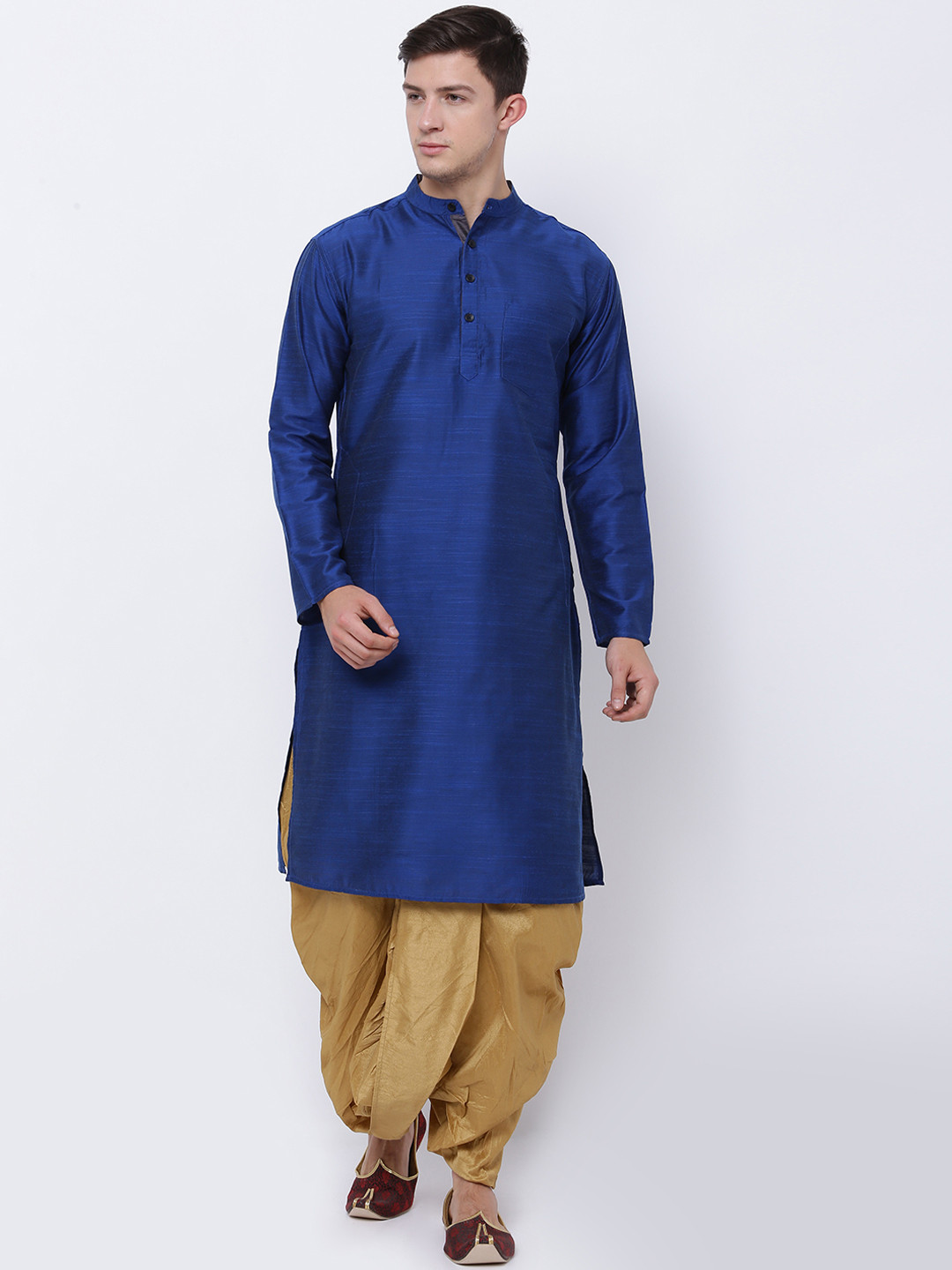 Buy Svanik Men Blue Solid Straight Kurta - Kurtas for Men 2126787 | Myntra