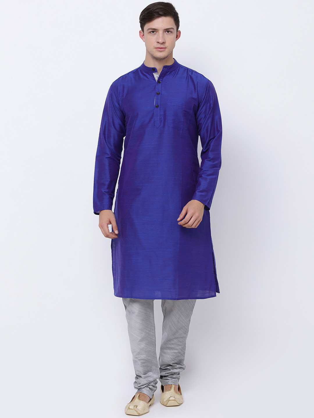 Buy Svanik Men Purple Solid Straight Kurta - Kurtas for Men 2126788 ...