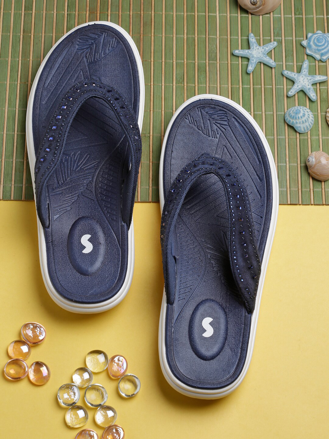 Buy Solethreads Women Embellished Thong Flip Flops - Flip Flops for ...