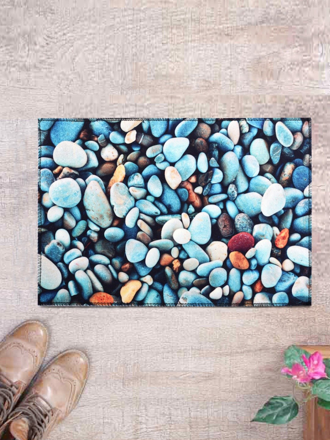 Buy ROMEE Turquoise Blue 3D Printed Anti Slip Door Mat - Doormats for ...
