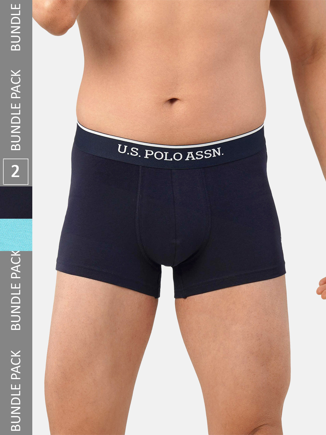 Buy U.S. Polo Assn. Men Pack Of 2 Brand Logo Printed Detail Trunks ...