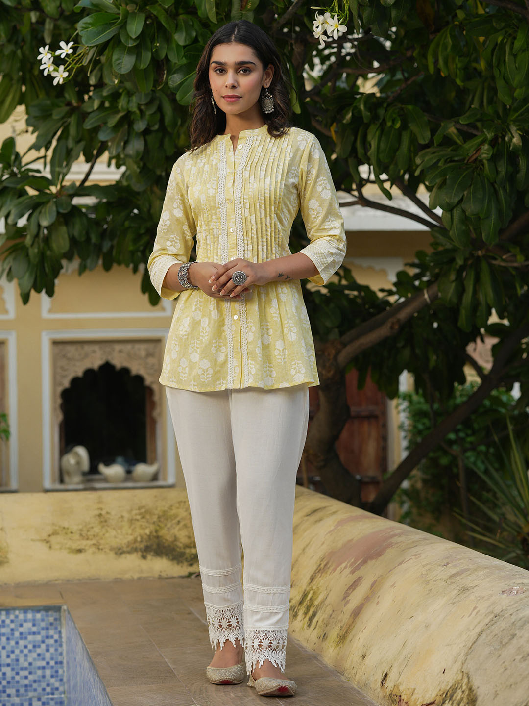 Buy Juniper Mandarin Collar Printed Tunic - Tunics for Women 21286030 ...