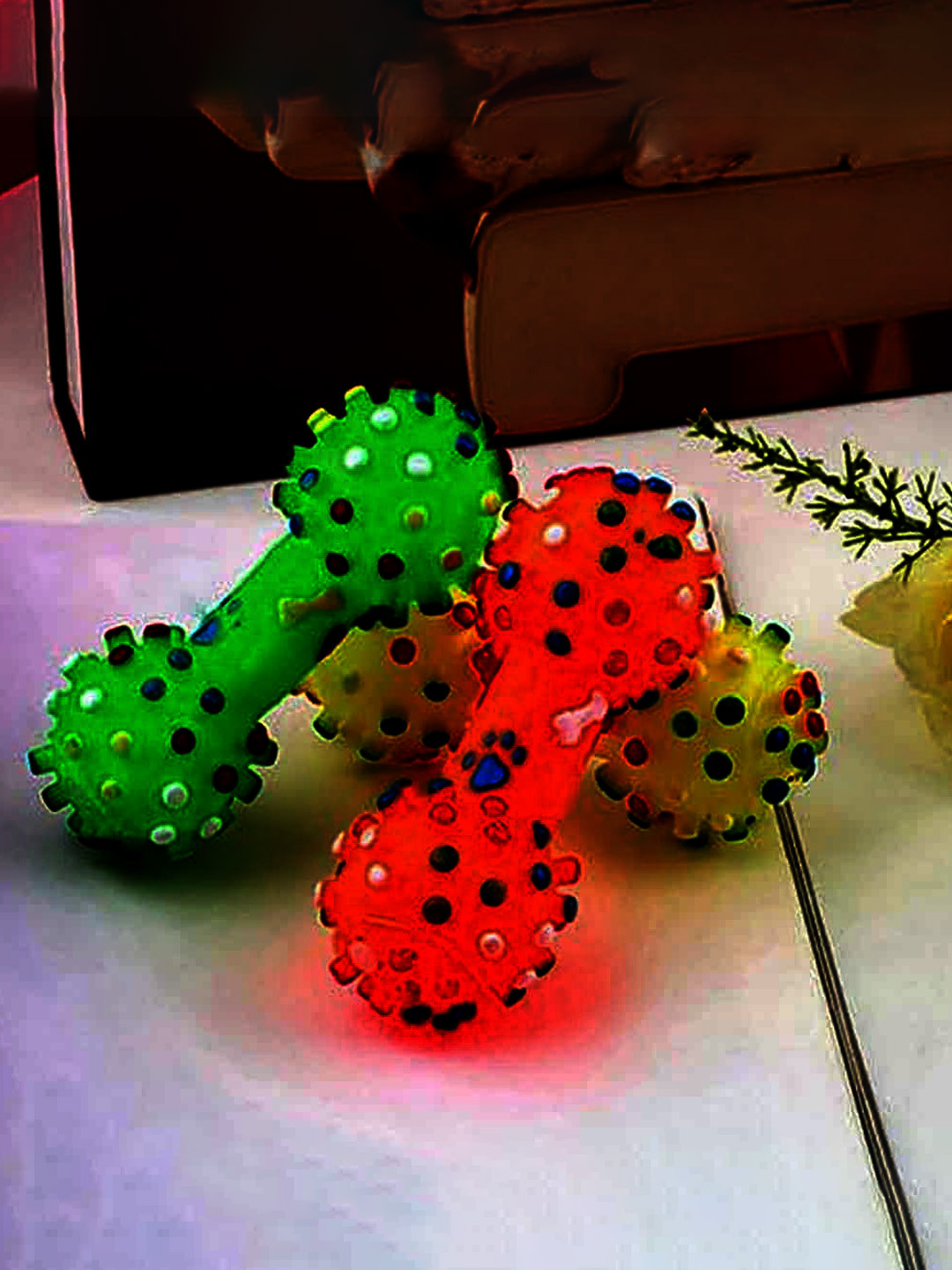 Buy Emily Pets Set Of 4 Squeaky Dumbbell Shaped Pet Toys - Pet Toys for ...