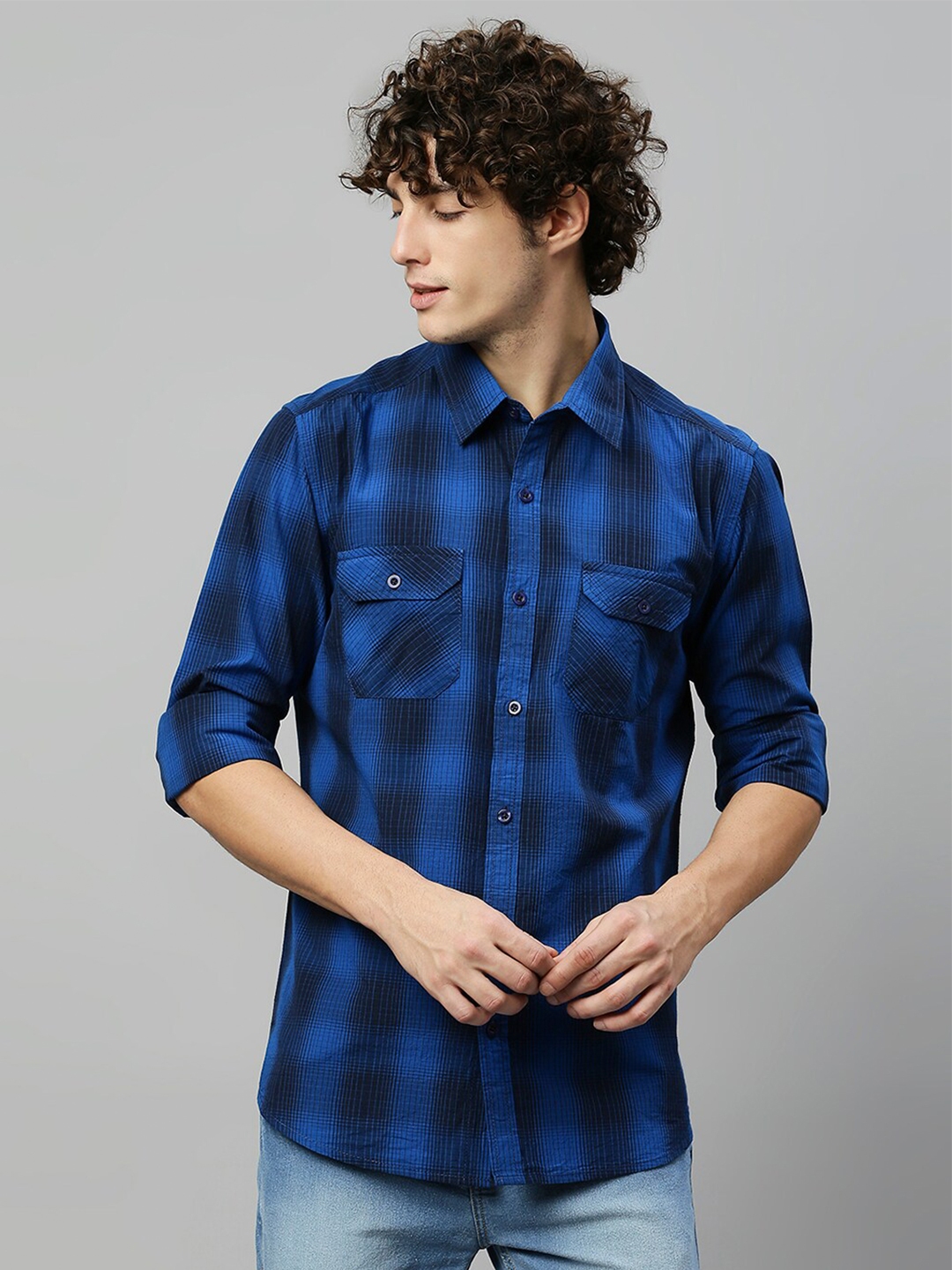 Buy High Star Men Checked Cotton Slim Fit Casual Shirt Shirts For Men