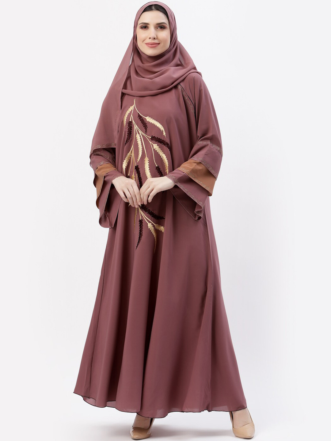 Buy Arrabi Embroidered Burqa With Scarf - Burqas for Women 21288858 ...