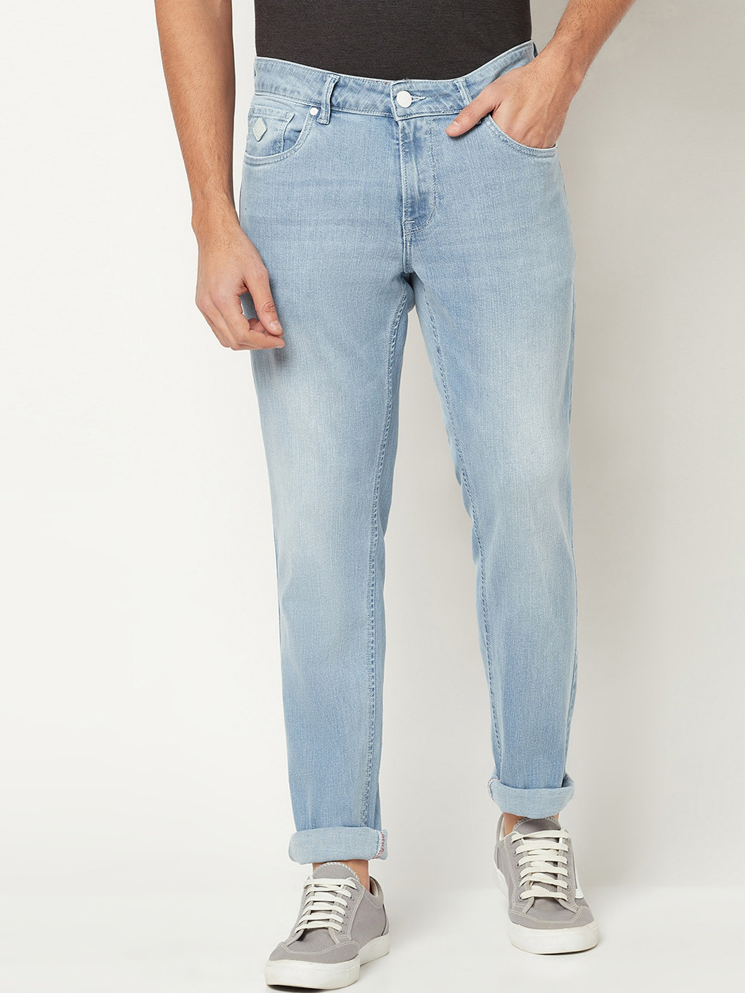 Buy Blue Buddha Men Skinny Fit Pure Cotton Light Fade Stretchable Jeans ...