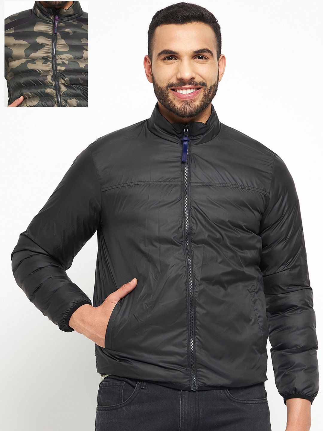 Buy Duke Men Camouflage Reversible Bomber Jacket - Jackets for Men ...