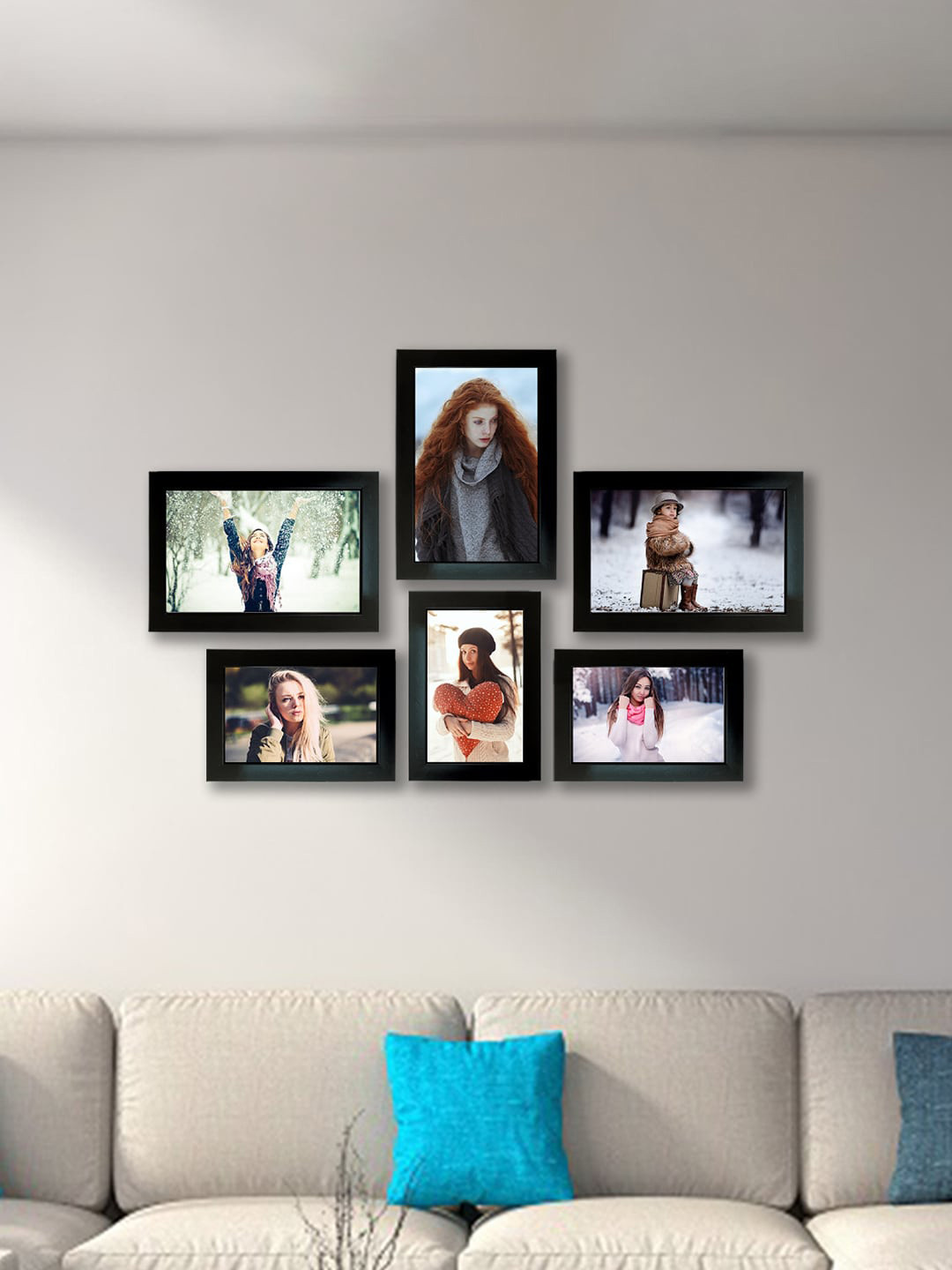 Buy Kuber Industries Set Of 6 Black Collage MDF Photo Frames - Photo ...