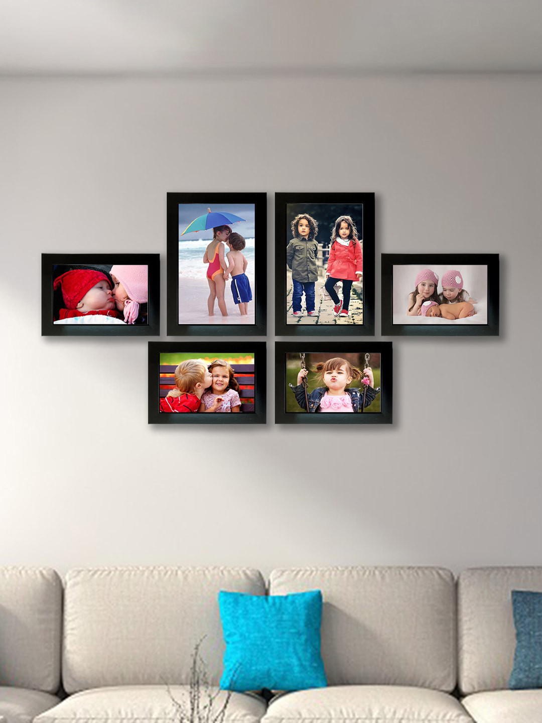 Buy Kuber Industries Set Of 6 Black Collage Photo Frames - Photo Frames ...