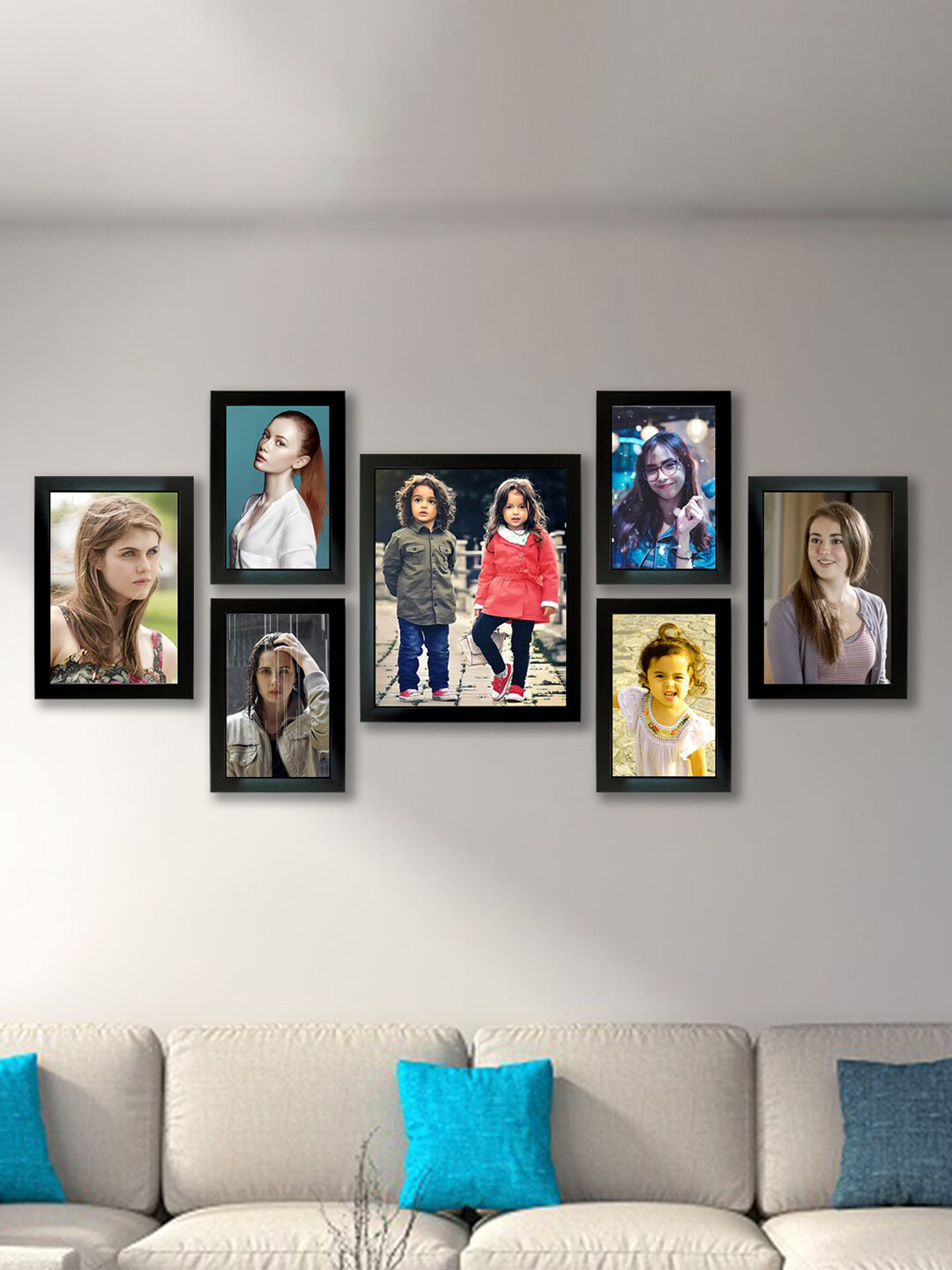 Buy Kuber Industries Set Of Black 7 Collage Wall Photo Frames - Photo ...