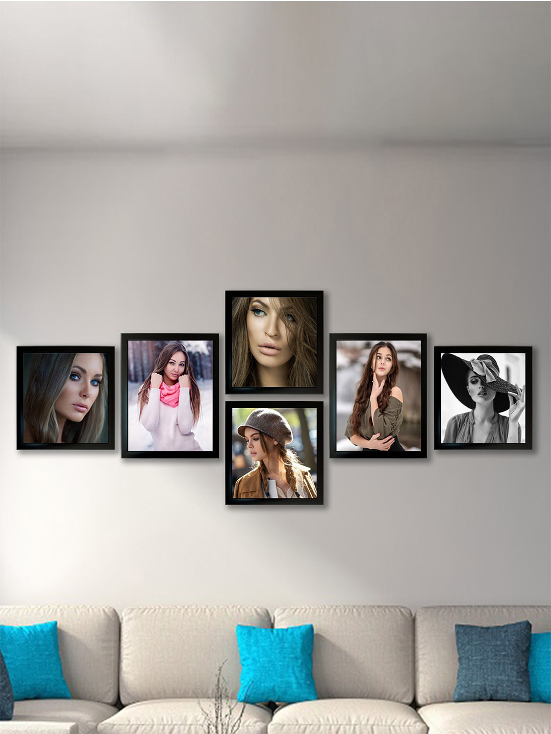 Buy Kuber Industries Set Of 6 Black Collage Photo Frames - Photo Frames ...