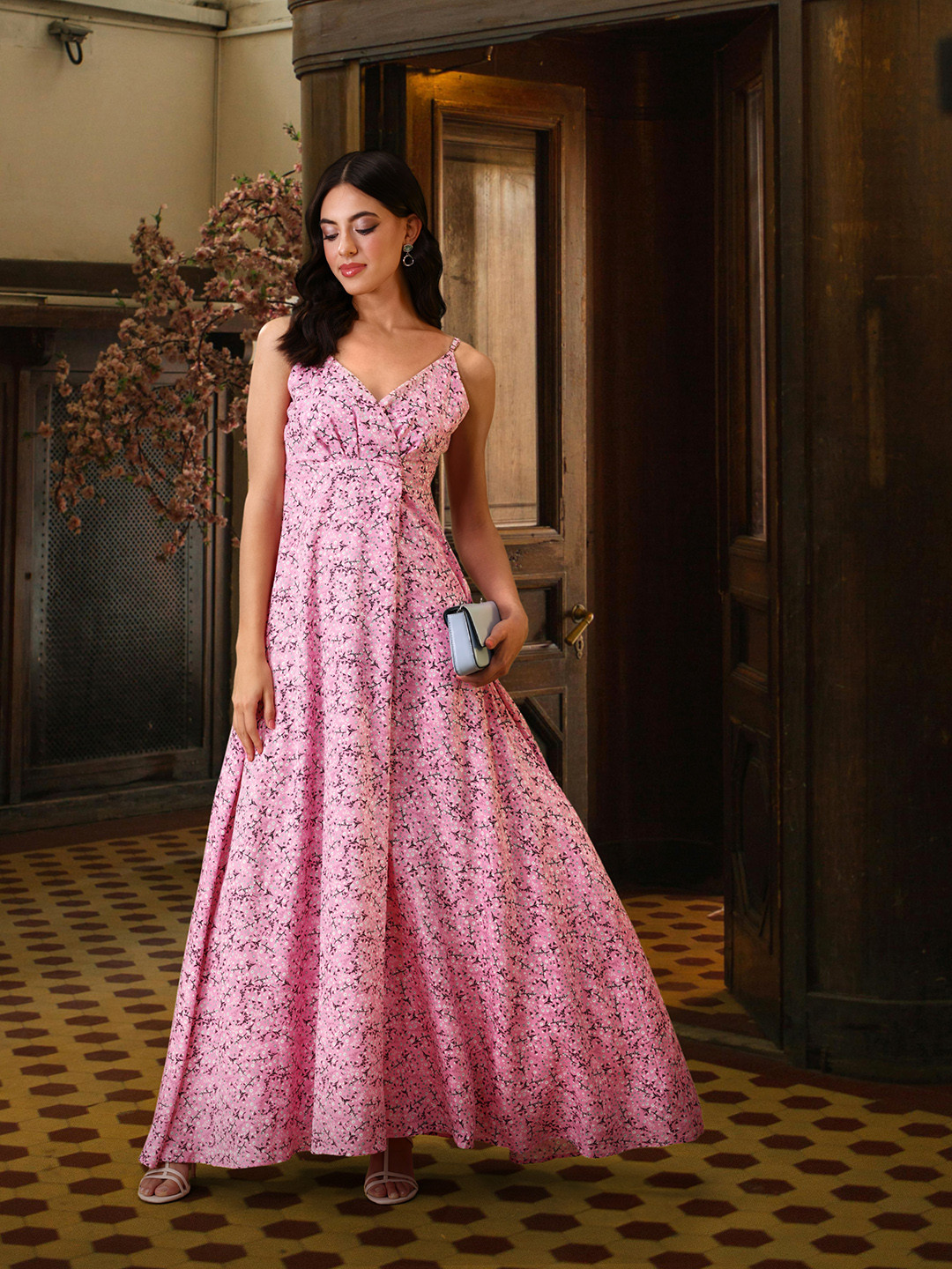 Buy DressBerry Blossom Pink Vacay Chill Sundress Floral Print Maxi ...