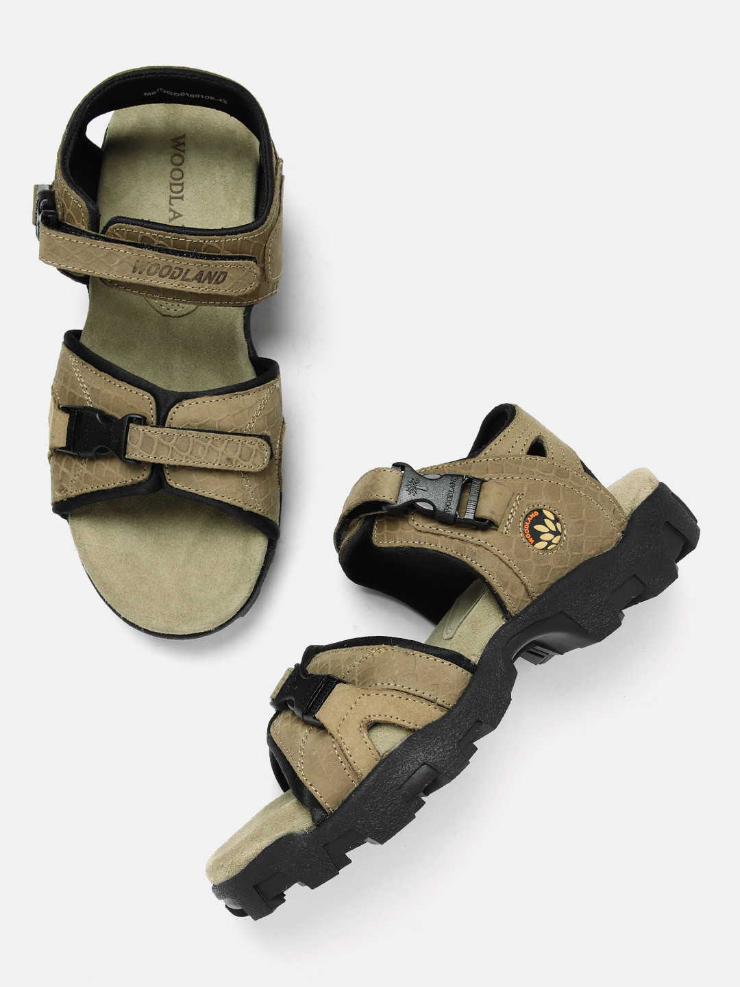 Buy Woodland Men Textured Leather Comfort Sandals - Sandals for Men ...