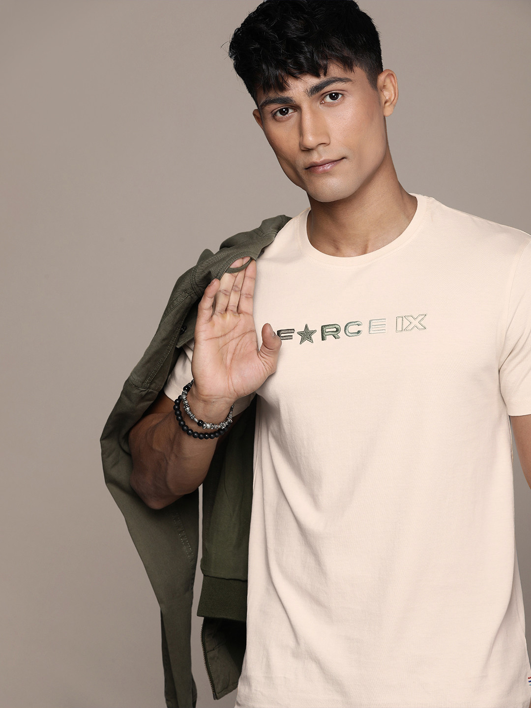 Buy FORCE IX Men Brand Logo Printed Pure Cotton T Shirt - Tshirts for ...