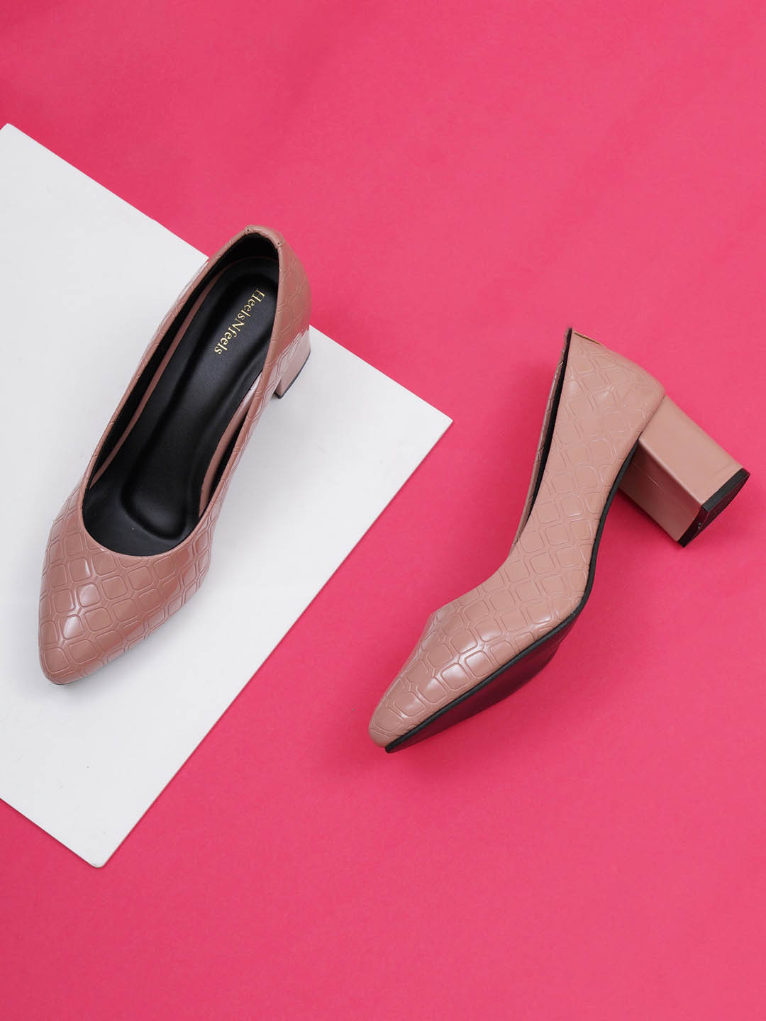 Buy HEELSNFEELS Textured Party Block Heels - Heels for Women 21299344 ...