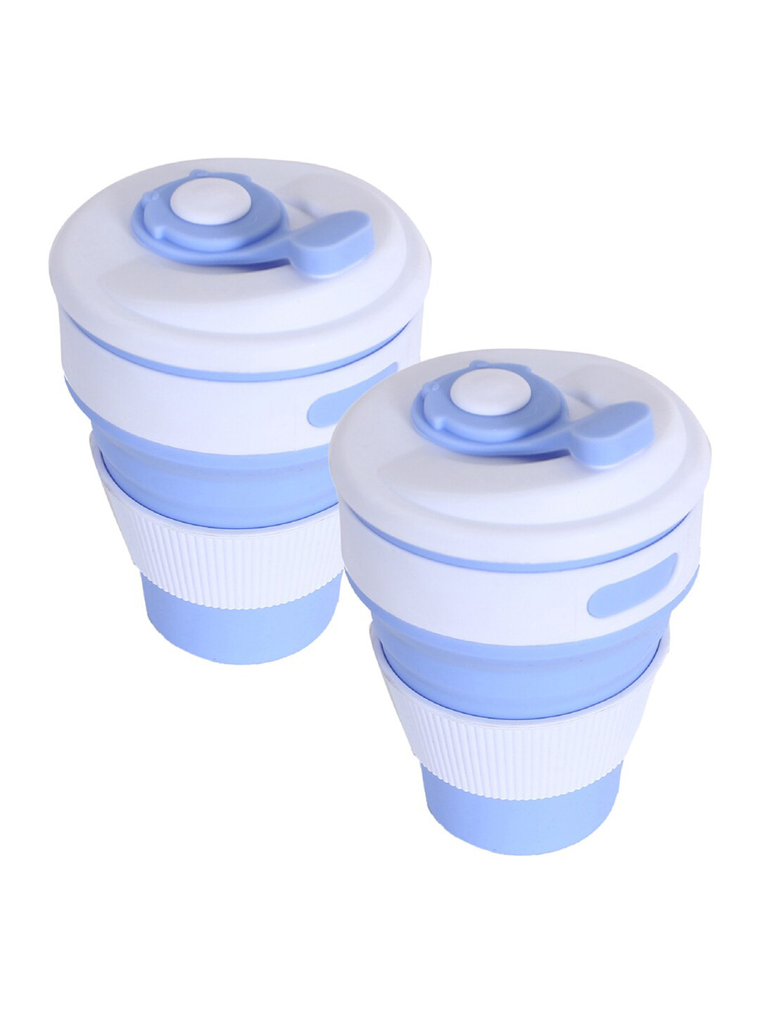 Buy Kuber Industries Blue & White Pack Of 2 Solid Plastic Portable ...