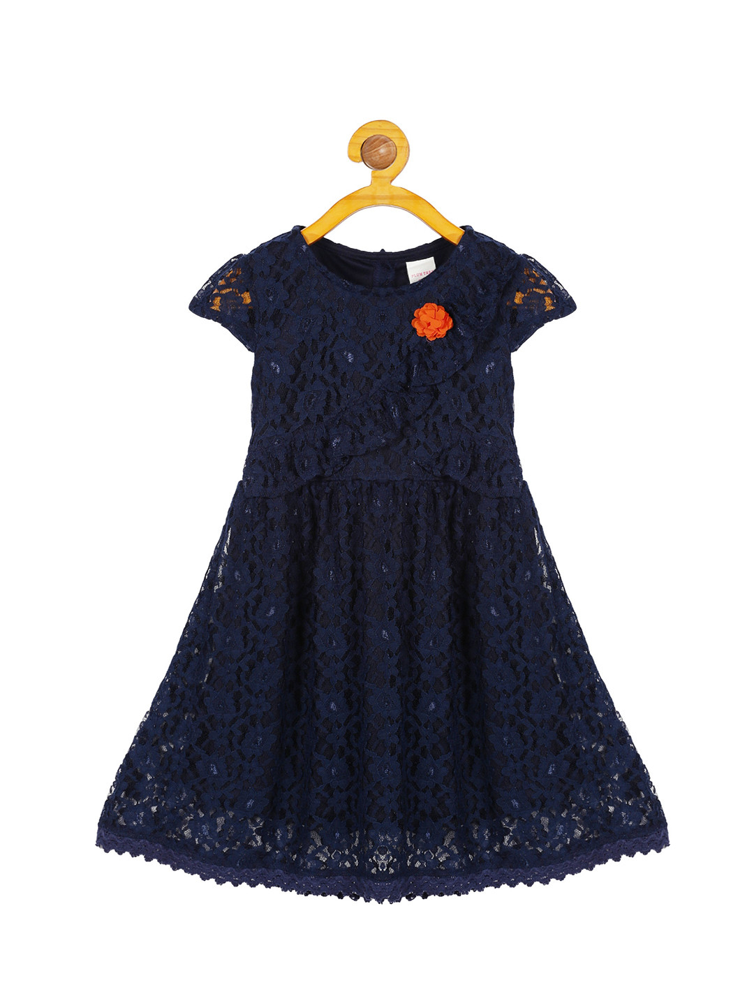 Buy PLUM TREE Navy Blue Net Dress - Dresses for Girls 21304282 | Myntra