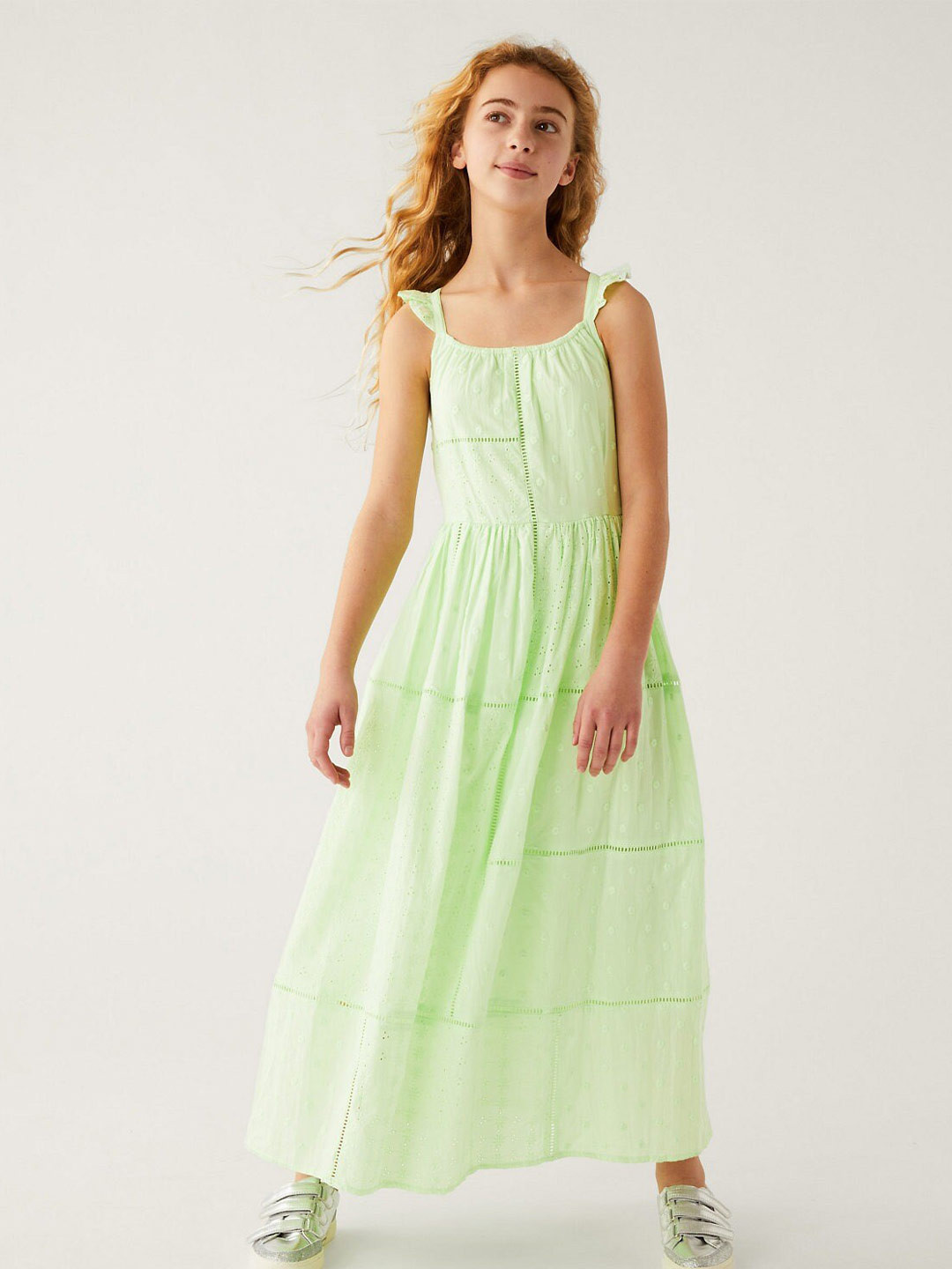 Buy Marks & Spencer Girls Maxi Schiffli Cotton Dress - Dresses for ...