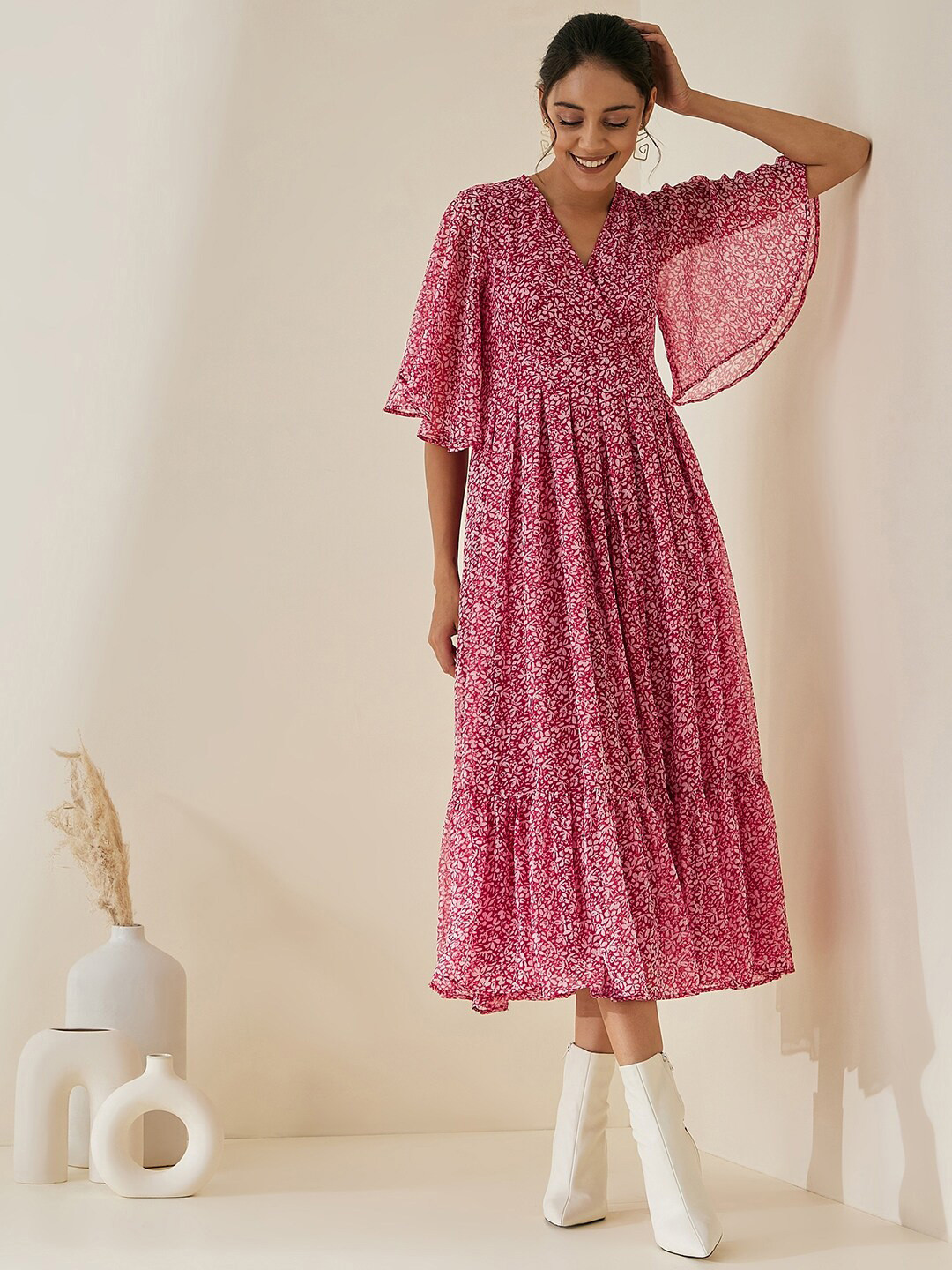 Buy Femella Floral Flared Midi Dress - Dresses for Women 21307944 | Myntra