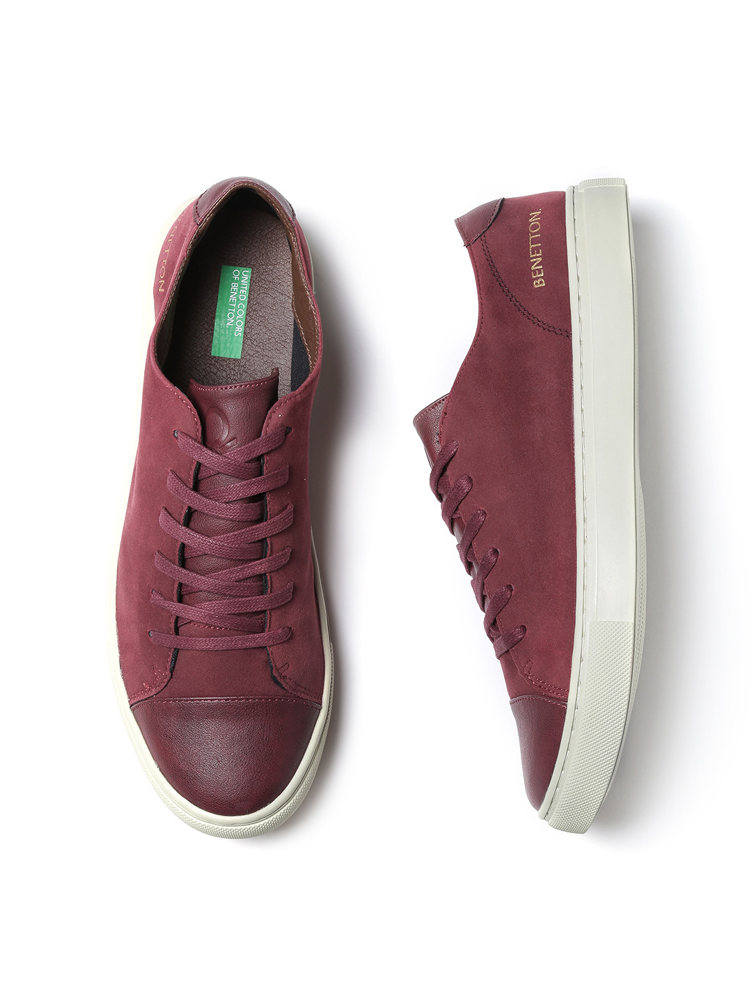 Buy United Colors Of Benetton Men Burgundy Suede Sneakers - Casual ...