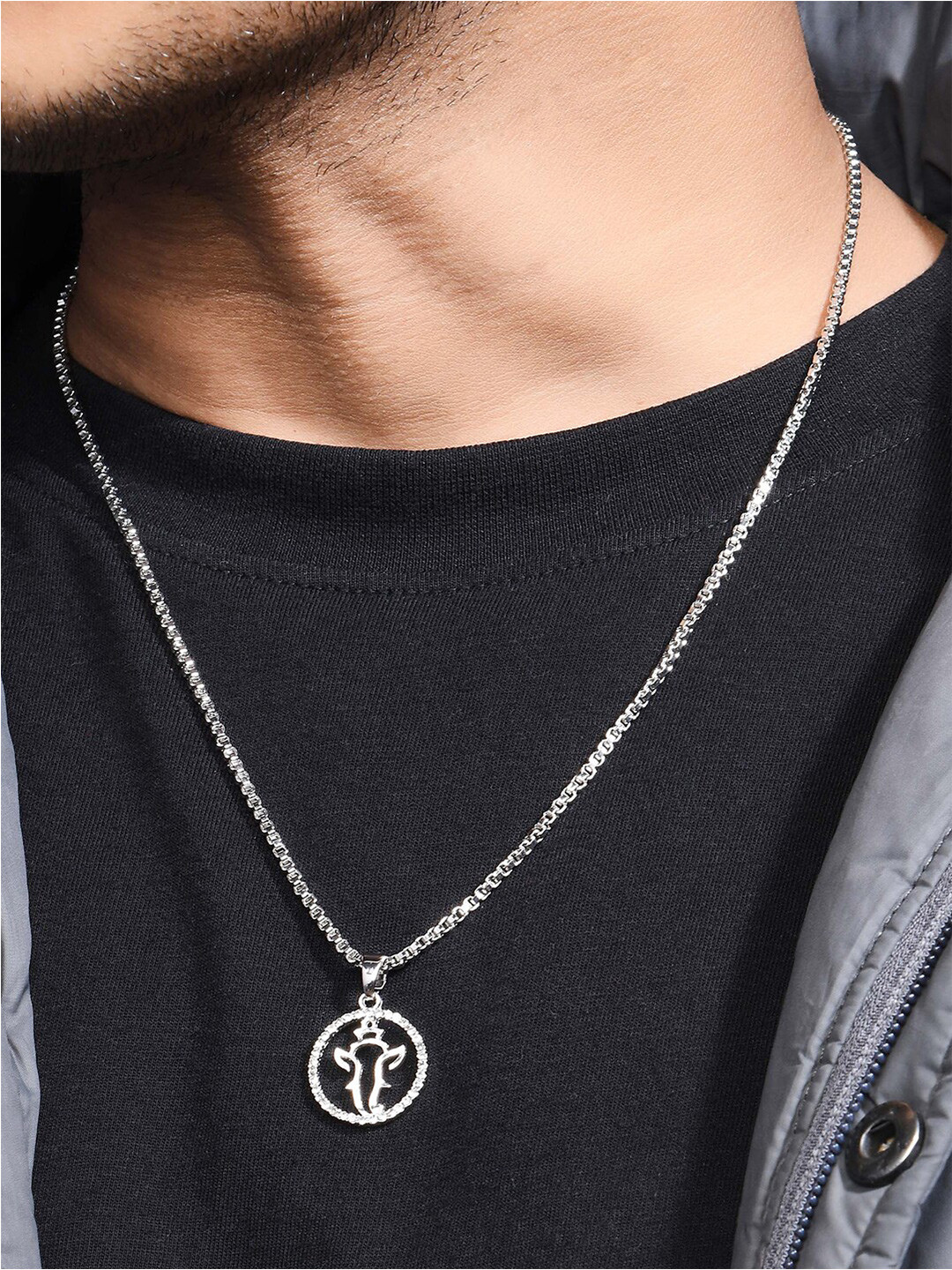 Buy The Bro Code Men Silver Toned Silver Plated Necklace - Necklace And ...