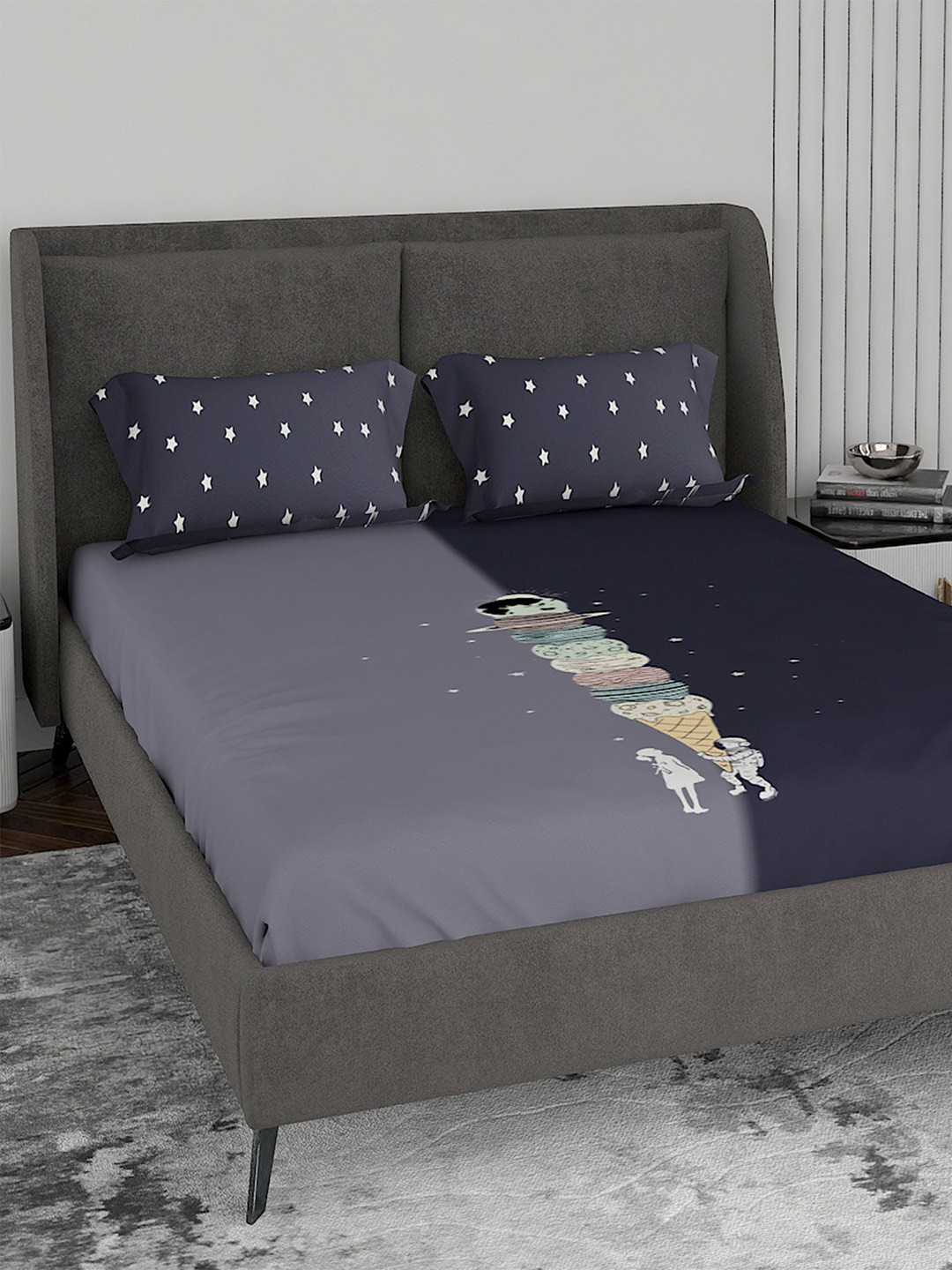 Buy LABHAM All Seasons Cotton 220 TC Bedsheet With 2 Pillow Covers ...