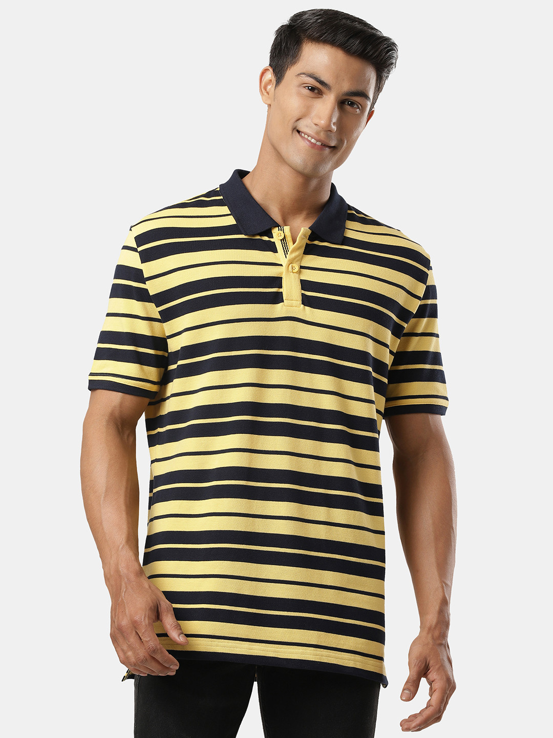 Buy Jockey Men Striped Pollo Collar Cotton T Shirt - Tshirts for Men ...
