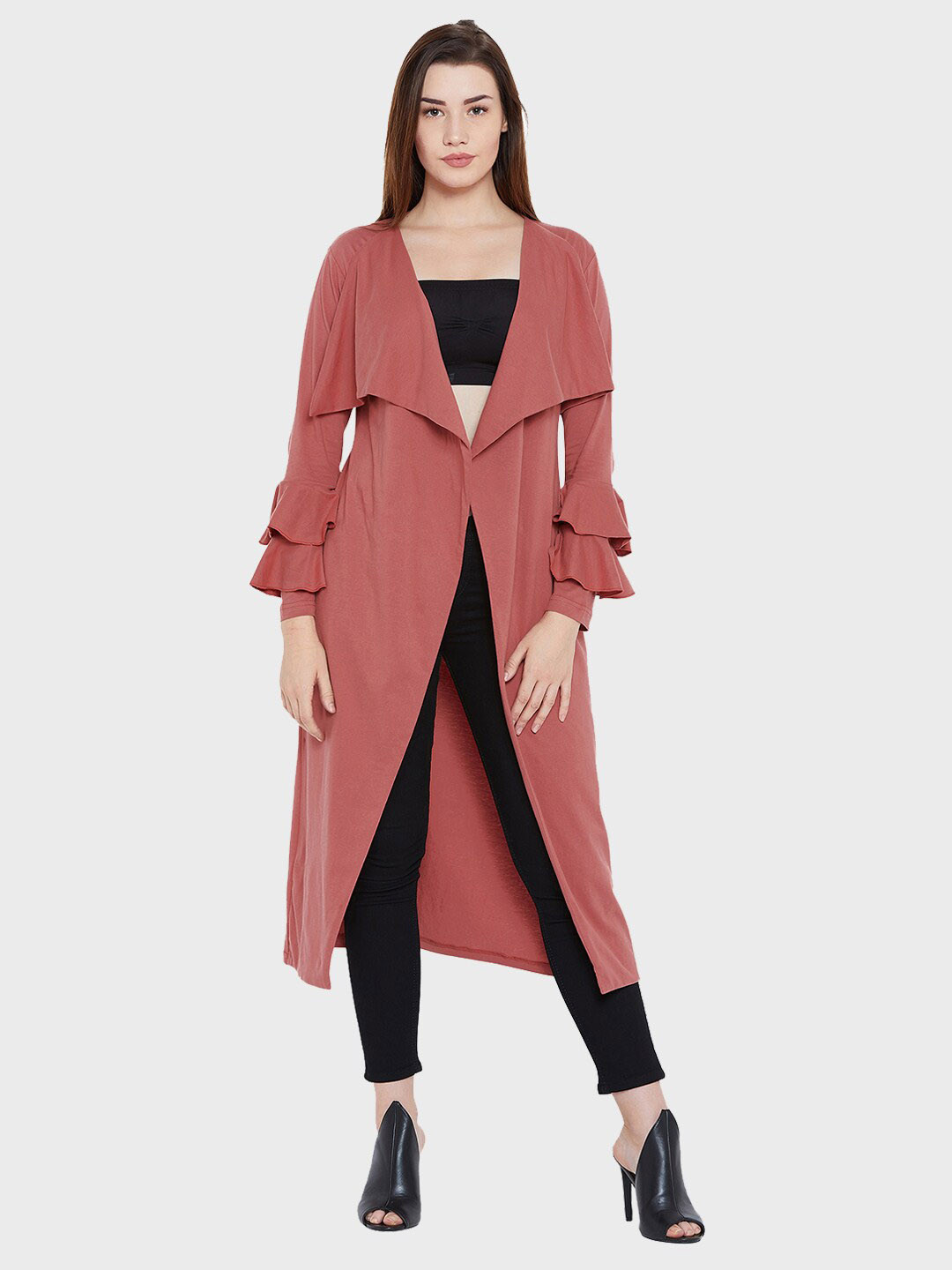 Buy Hypernation Women Pure Cotton Longline Shrug - Shrug for Women ...