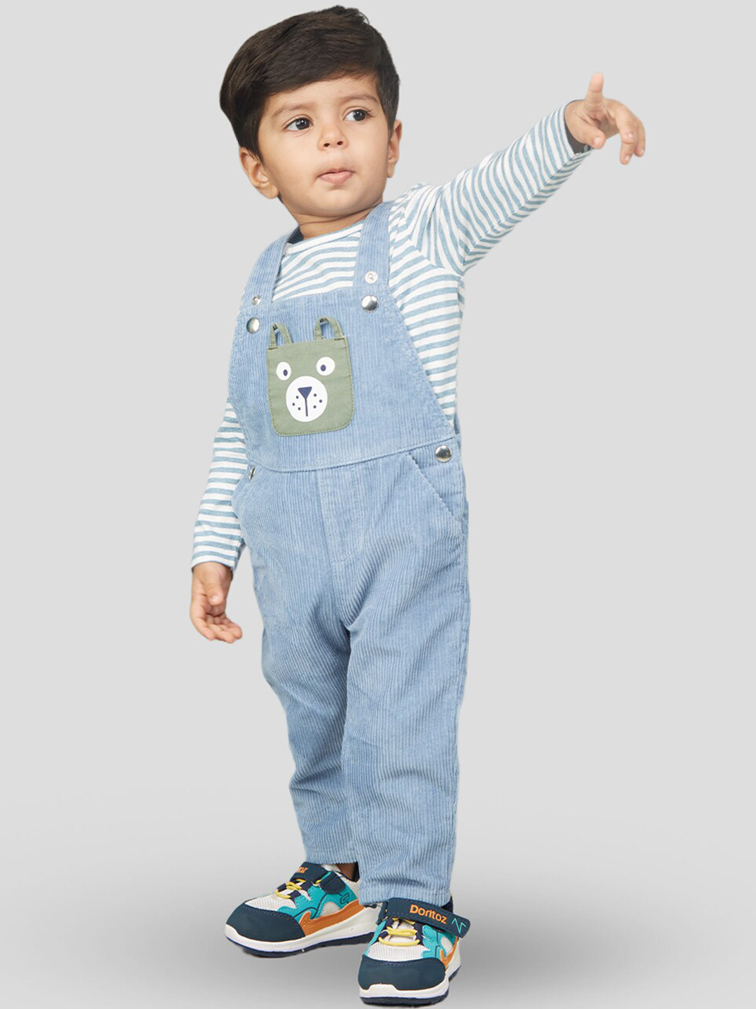 Buy Zalio Striped Cotton Dungaree With T Shirt - Dungarees for Boys ...