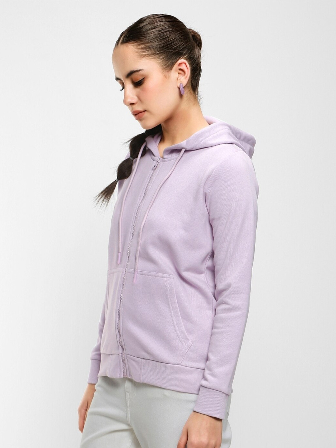 Buy Bewakoof Women Lilac Zipper Hoodie - Sweatshirts for Women 21326564 ...