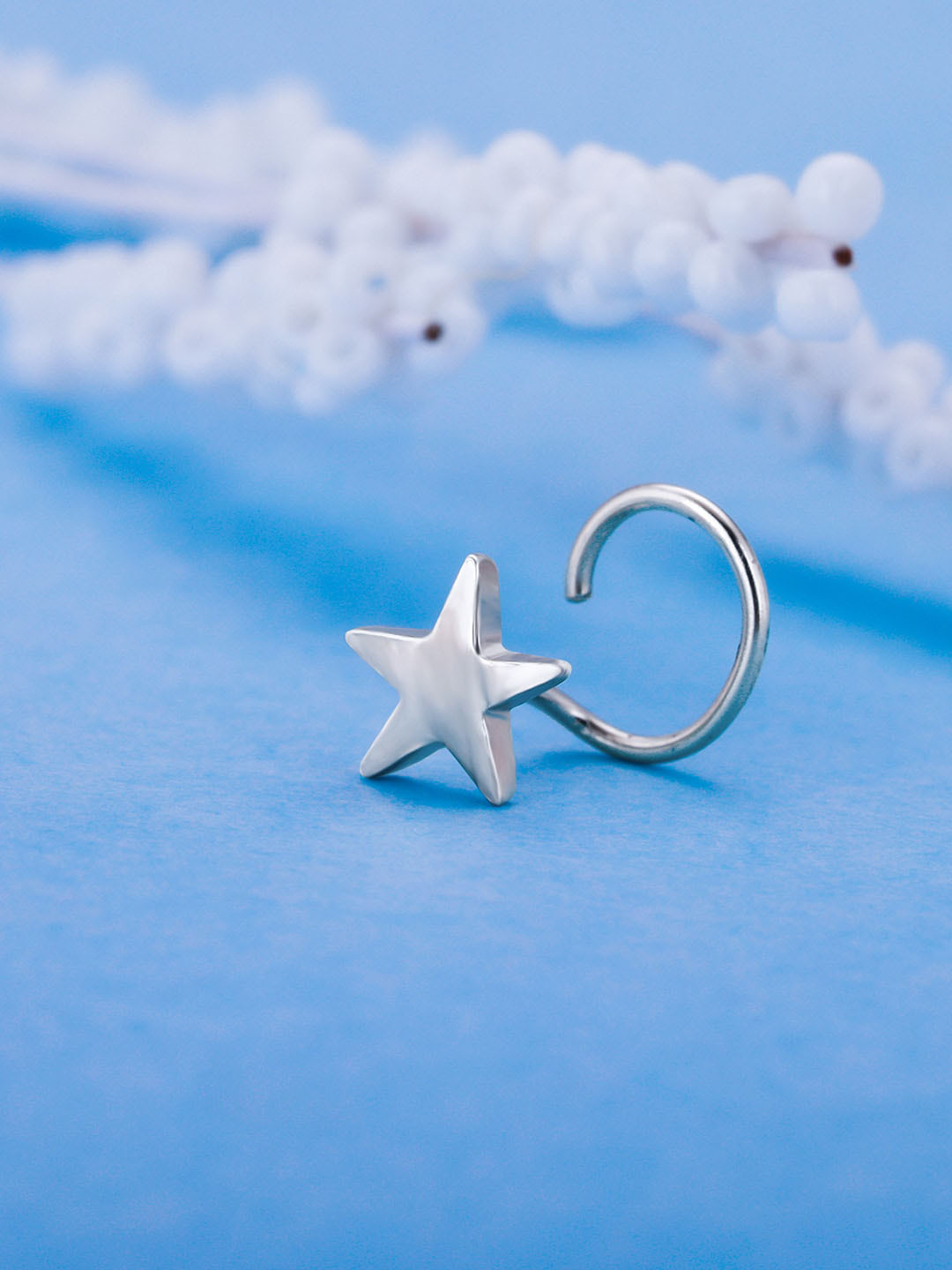Buy GIVA 925 Sterling Silver Rhodium Plated Star Shaped Nose Pin ...