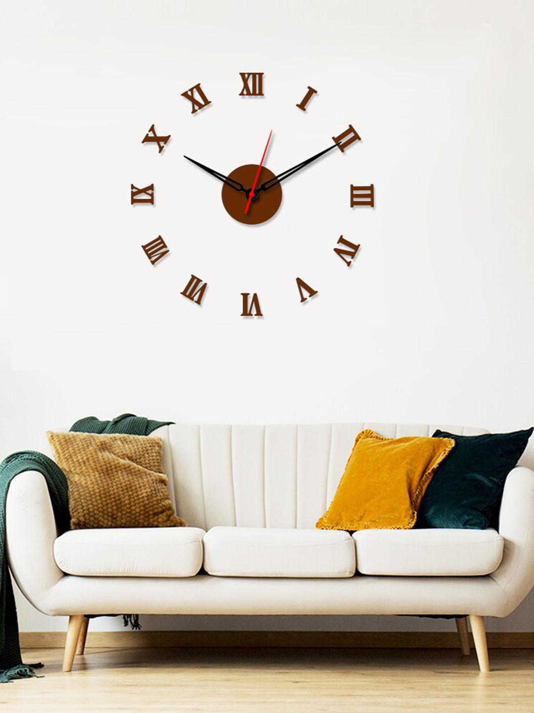 Buy WALLMANTRA Brown Contemporary Wall Clock - Clocks for Unisex ...