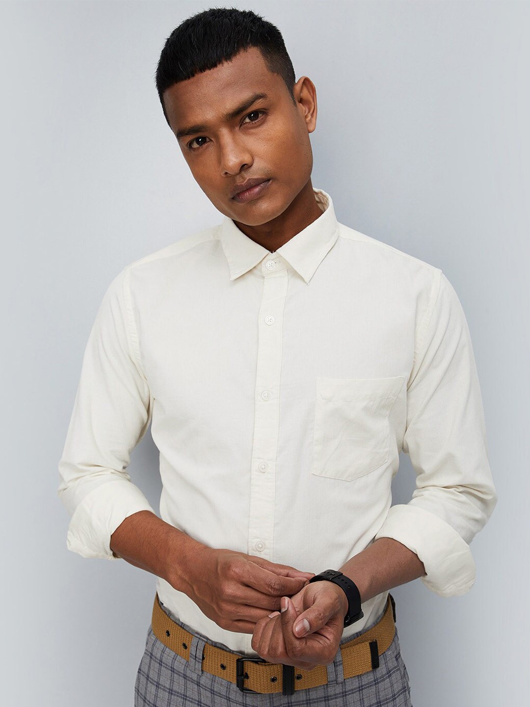 Buy Max Men Pure Cotton Spread Collar Casual Shirt Shirts For Men