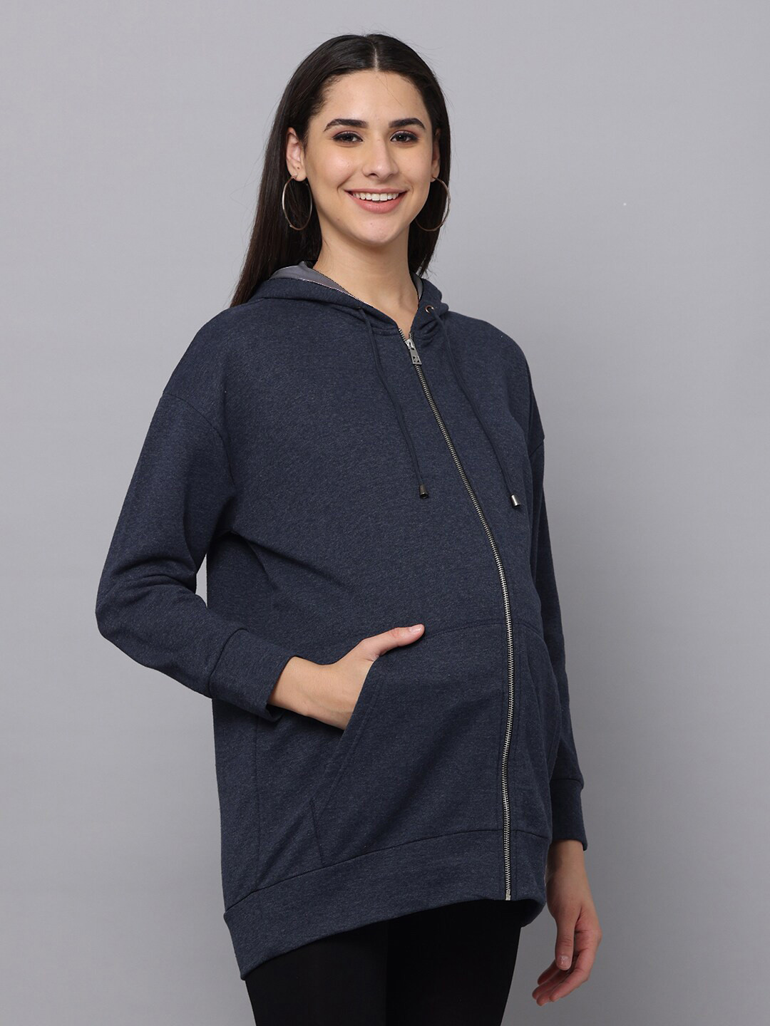 Buy The Mom Store Women Oversized Maternity Hooded Sweatshirt ...