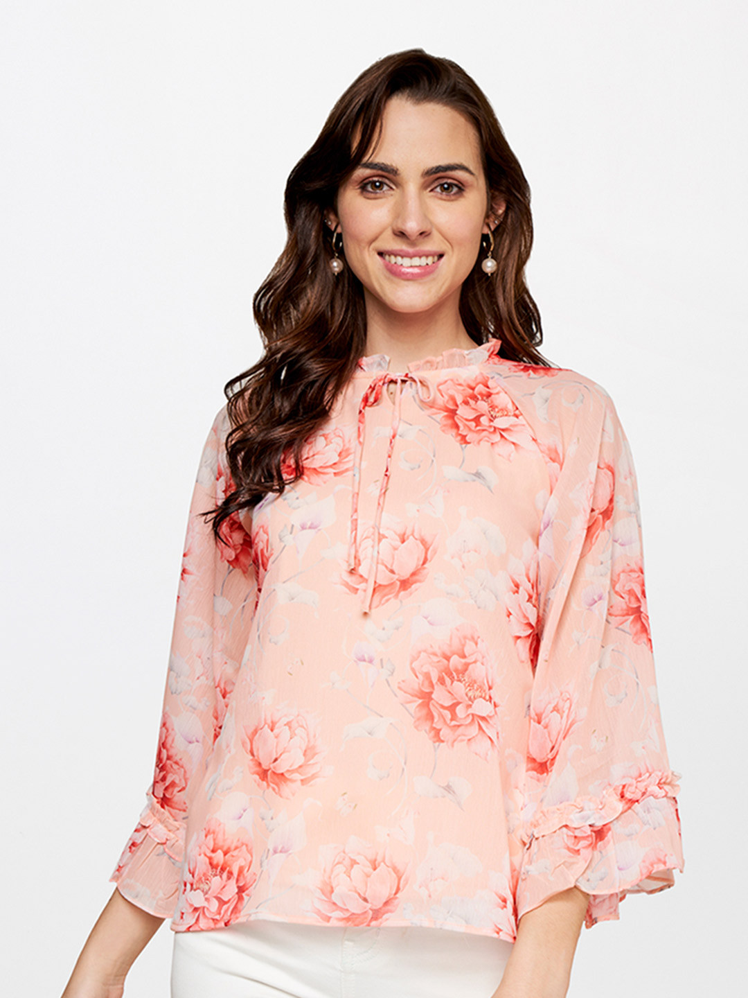 Buy AND Floral Print Keyhole Neck Top - Tops for Women 21331350 | Myntra