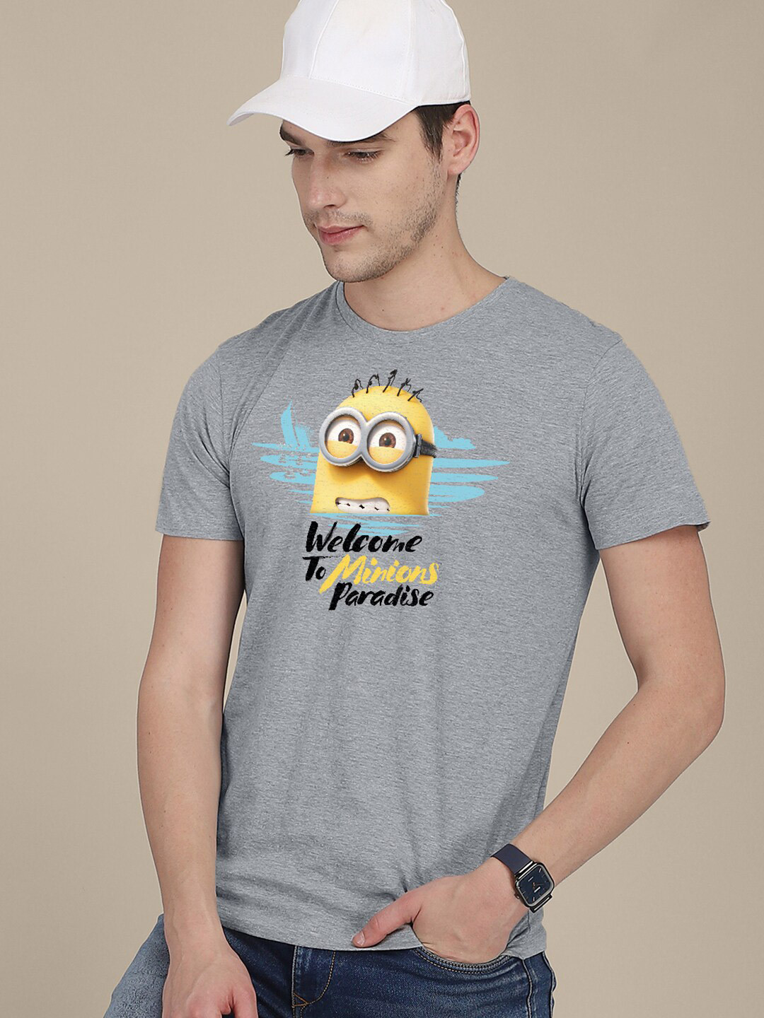 Buy Free Authority Men Minions Printed T Shirt - Tshirts for Men ...