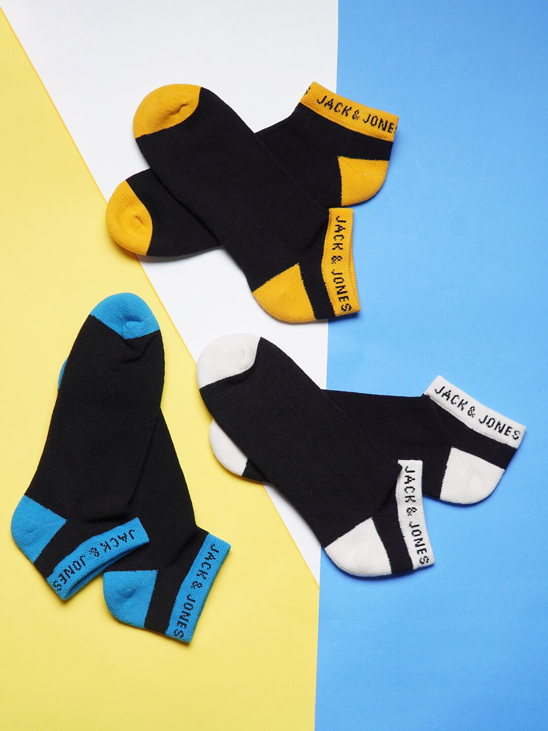 Buy Jack & Jones Men Pack Of 3 Ankle Length Cotton Socks - Socks for ...