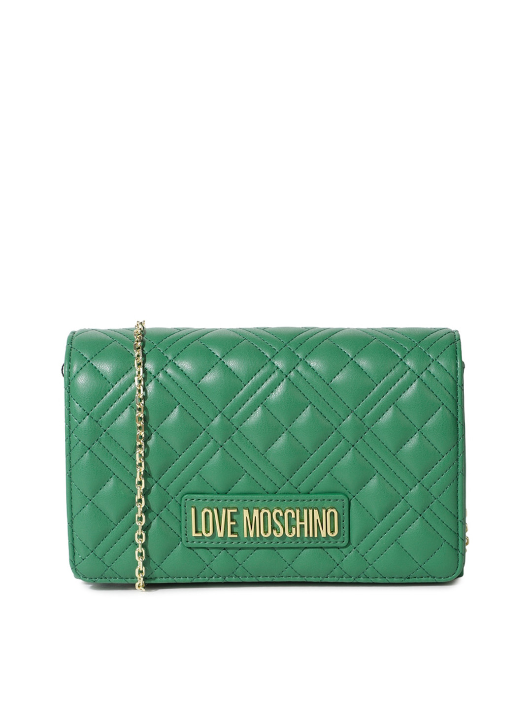 Buy LOVE MOSCHINO Women Geometric Textured PU Structured Sling Bag With ...