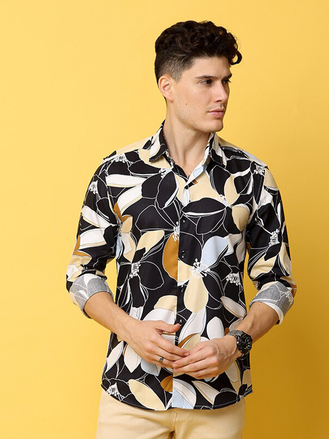 Buy FOGA Men Premium Floral Printed Cotton Casual Shirt - Shirts for ...