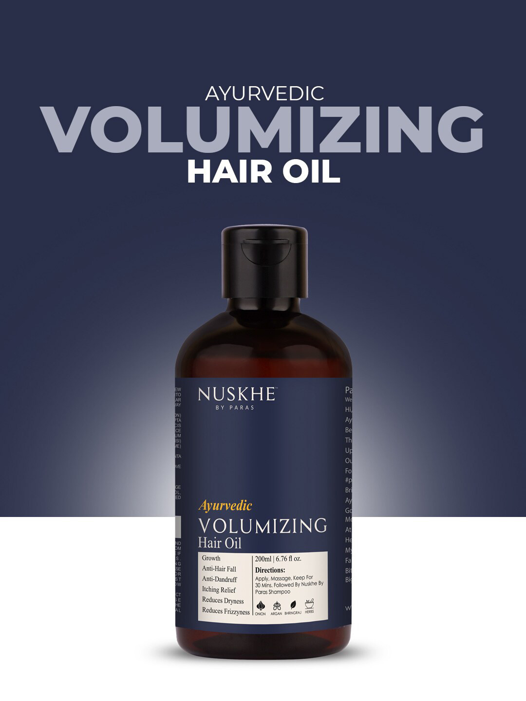 Buy Nuskhe By Paras Ayurvedic Volumizing Hair Oil 200 Ml - Hair Oil for ...